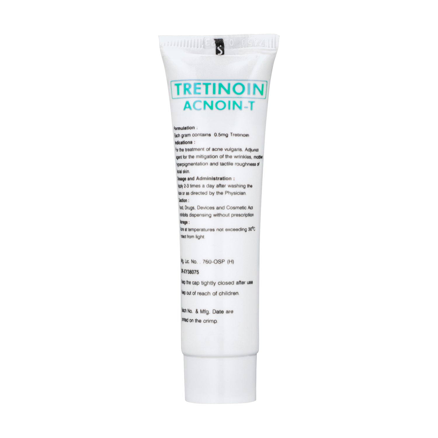 [Rx] ACNOIN-T Tretinoin 500mcg/g (0.05%) Cream 30g – DMD Skin Sciences