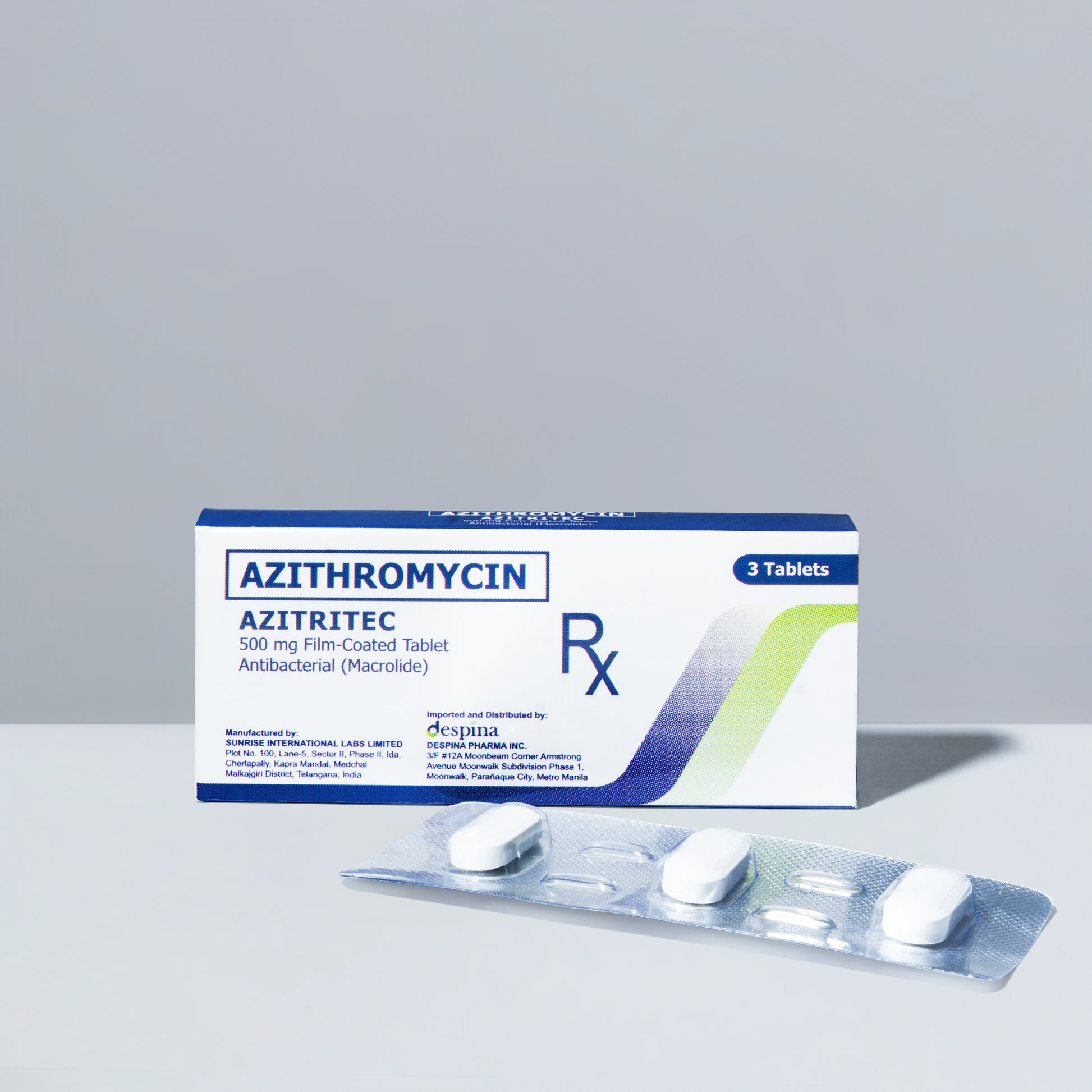 [Rx] AZITRITEC Azithromycin 500mg Tablet (3s) – DMD Skin Sciences